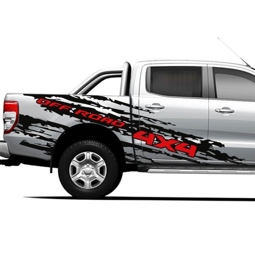 Graphic Mud Splash Stripe Car Sticker For Ford Ranger Off Road 4x4 ...