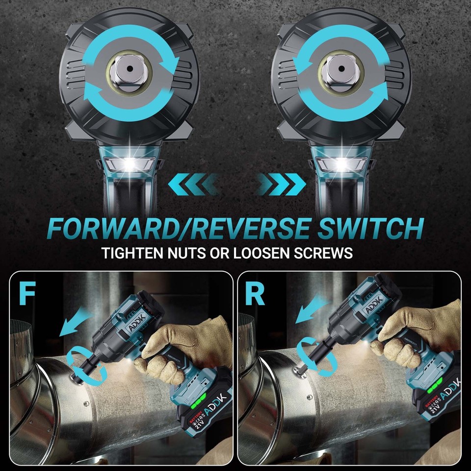 1600Nm Electric Impact Wrench Brushless 4.0Ah High Toque Power Wrench ...