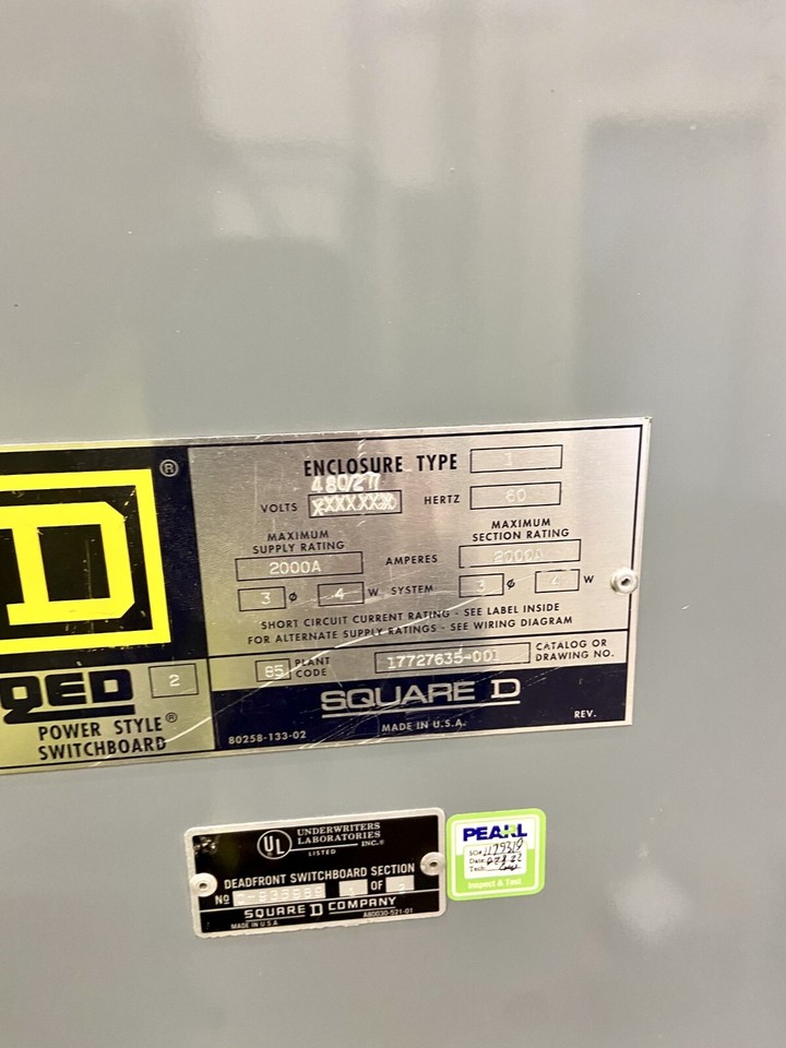 2000-amp Square D QED 2 Switchboard Main Breaker | eBay
