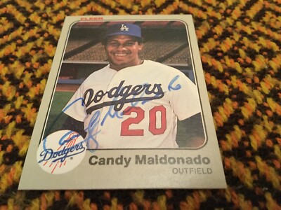 1983 Fleer Candy Maldonado Autographed Baseball Card Dodgers RC | eBay