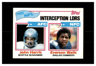 1982 TOPPS FOOTBALL 1981 NFL LEADERS INTERCEPTIONS #261 EVERSON WALLS ...