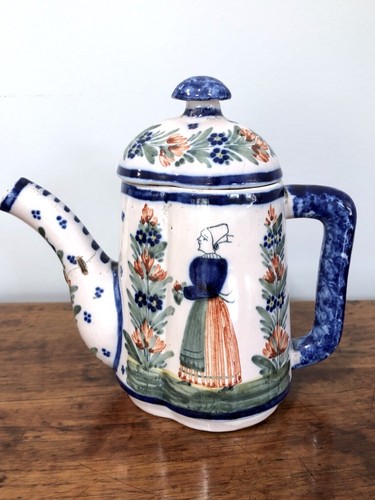 Antique HR Quimper France Trefoil Teapot 6-3/4" 1895-1922 Mark | eBay