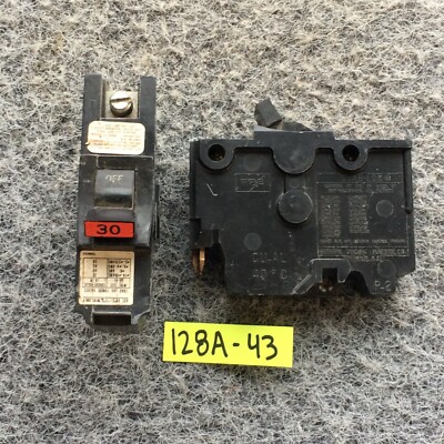 Lot of 2 30 and 15 Amp 1 Pole Type NA Circuit Breaker FPE Thick NA130 ...