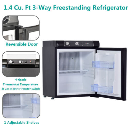 Gas Fridge Propane Refrigerator RV Cooler Dorm Compact Freestanding AC ...