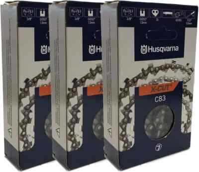 Husqvarna 3 Pack 20" C83, 3/8" pitch, .050 gauge 72DL Chains ...