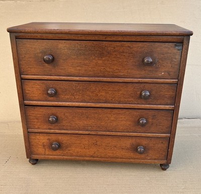 Antique Small Miniature Apprentice Piece Mahogany Wooden Chest Of ...