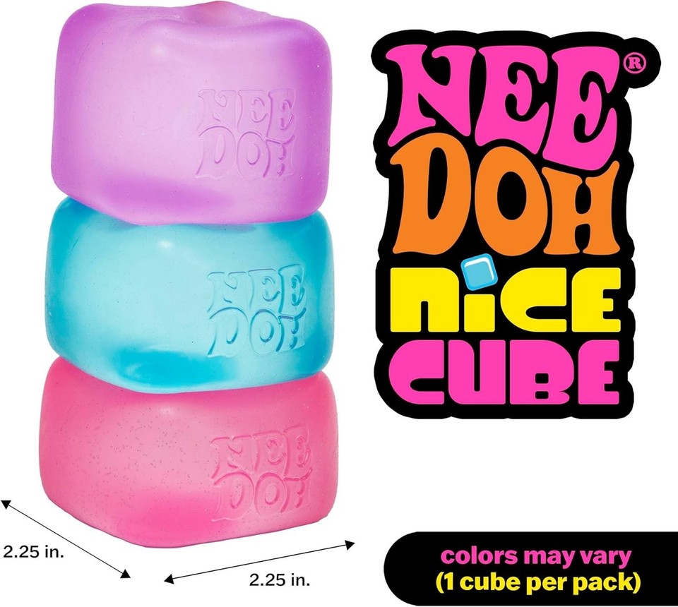 NeeDoh Nice Cube - Sensory Squishy Fidget Toy, Stress Relief, Soft ...