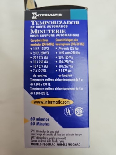 Intermatic FD60MAC Spring Wound 1-Gang Countdown Timer 60 Min NEW | eBay