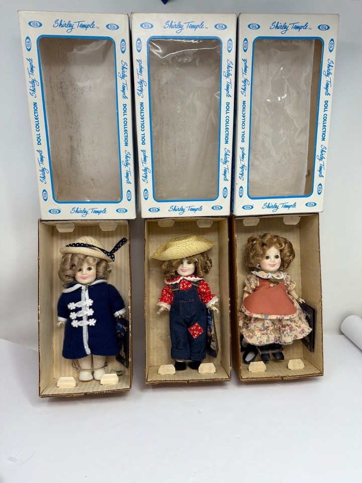 Set 3 Shirley Temple Ideal Dolls 7in Poor Little Rich Girl Rebecca ...