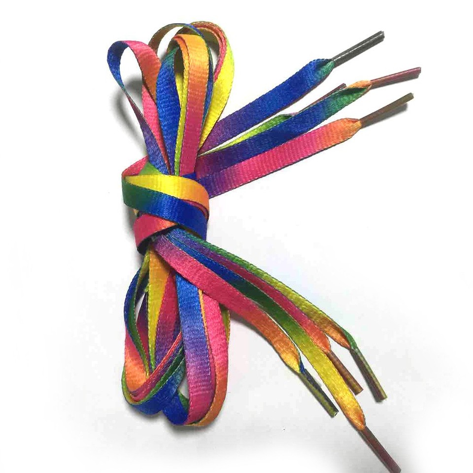 12 Pairs Rainbow Shoelaces 1M Gradient Colorful Shoe Laces Flat ...