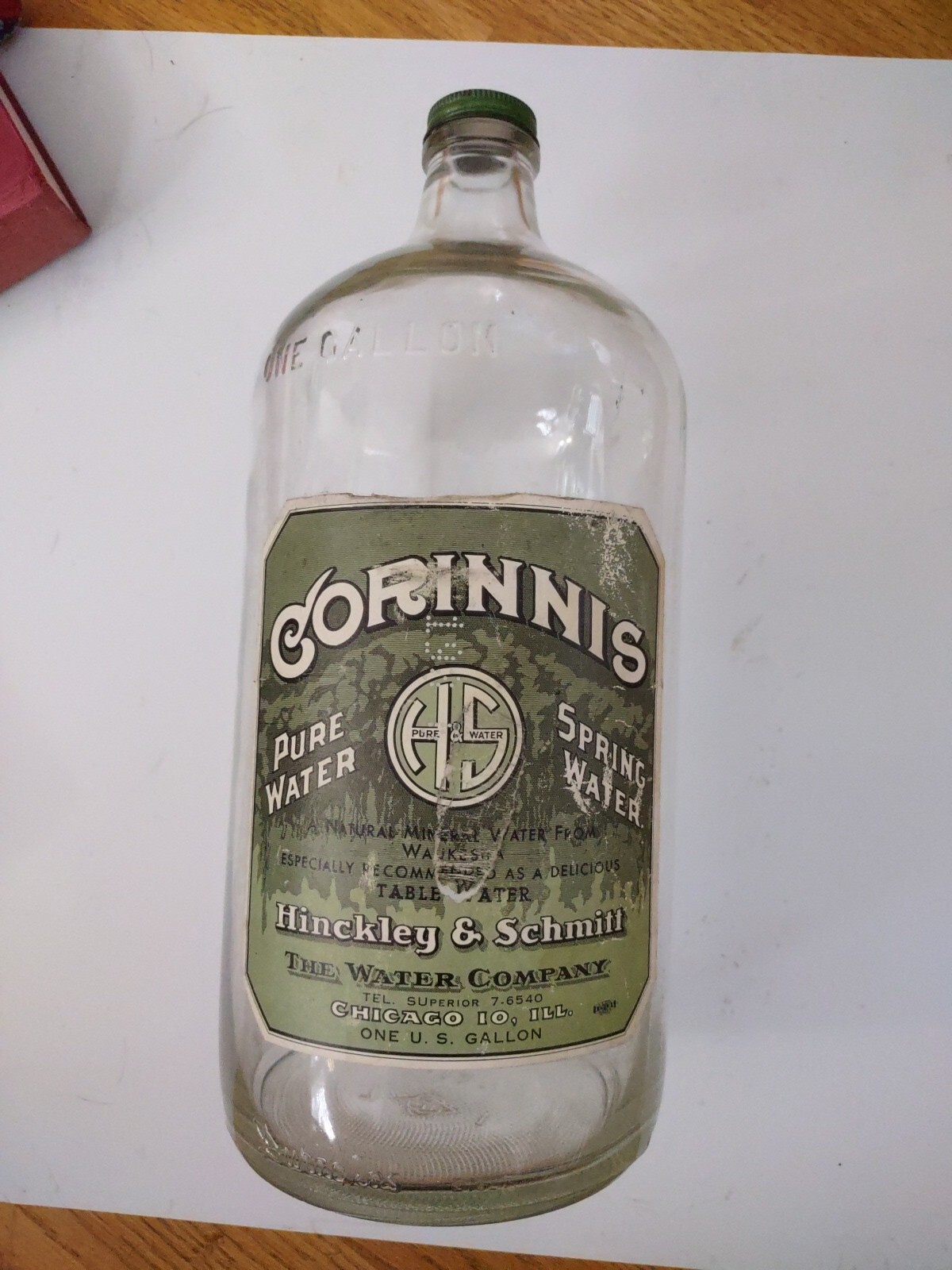 Vintage Hinckley & Schmitt Bottle Corinnis Spring WATER Glass Jug 1 ...