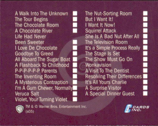 Charlie and the Chocolate Factory Mini Trading Card YOU PICK 2005 Cardz ...