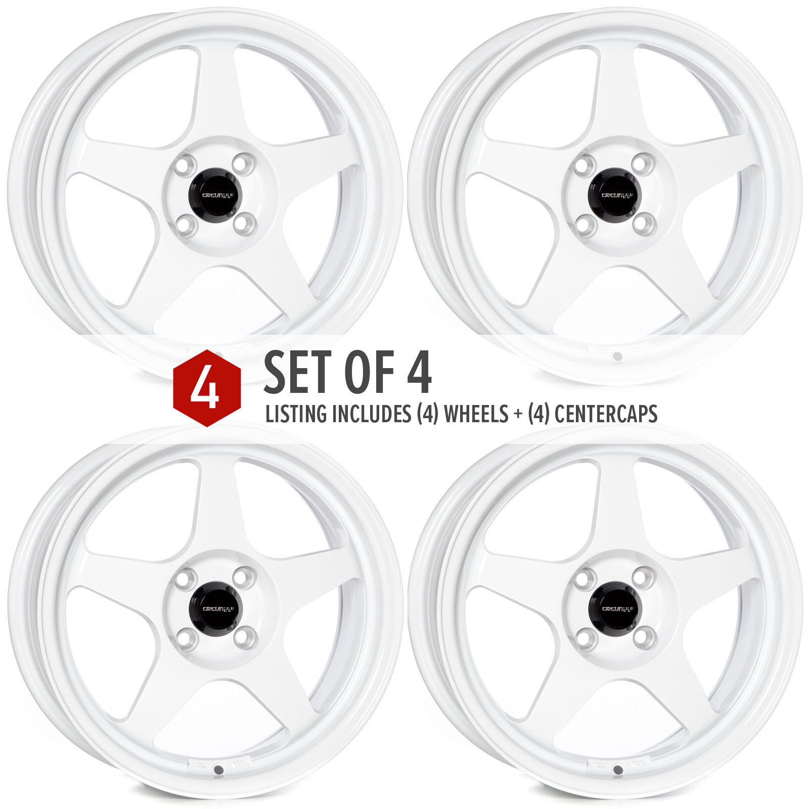 4 CIRCUIT CP22 16X7 4X100 +35 WHITE WHEELS SPOON FITS INTEGRA DC2 CIVIC ...