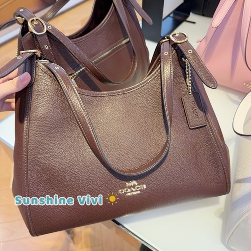 NWT Coach Erin Shoulder Bag Refined pebble Leather CAQ86 Maple | eBay