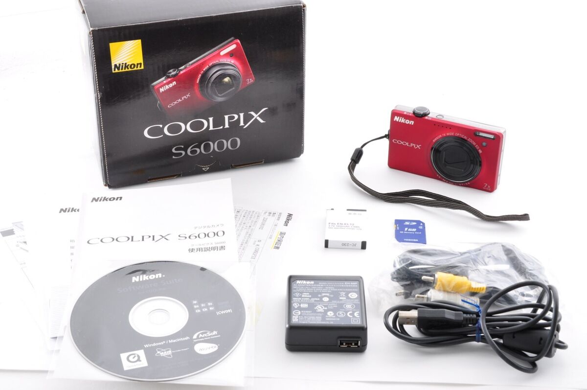 Nikon Coolpix S6000 Red Excellent+3 Compact Digital Camera Nikon Coolpix S6000 Red Excellent+3 Compact Digital Camera