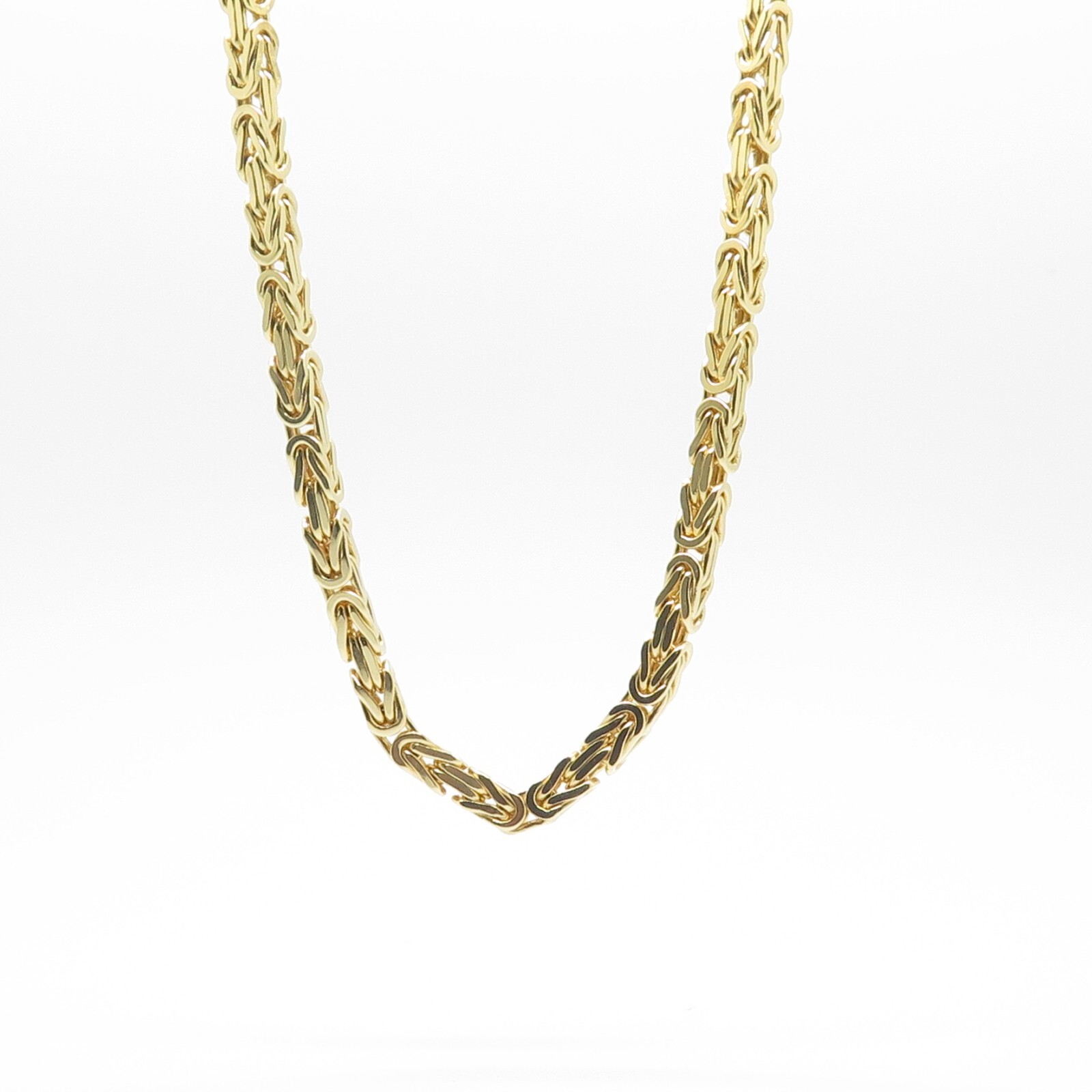 14K Yellow Gold 4mm Byzantine Chain 22
