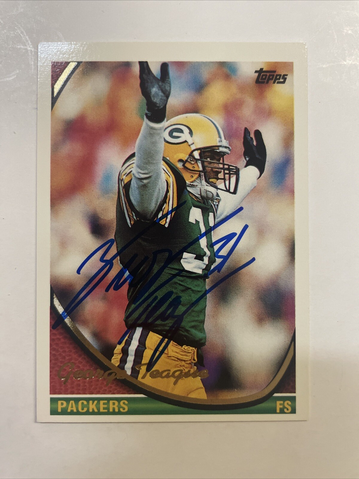 1994 Topps George Teague Autographed Card #35 Green Bay Packers A-136 ...