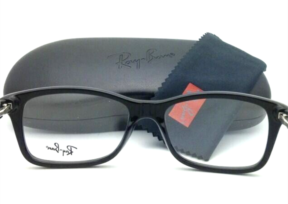 New Ray-Ban Reading Glasses RB 5228 2000EX 53-17 145 Shiny Black Frames ...