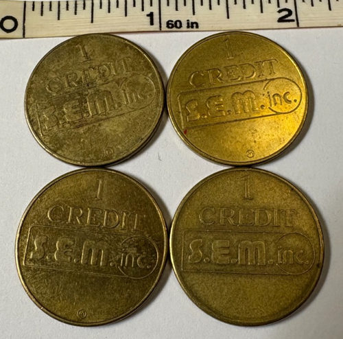 #1537 - LOT OF (4) TOKENS * 1 CREDIT * S.E.M. inc. | eBay
