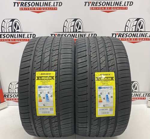 2 X 285 30 20 SONIX 99W XL 285/30ZR20 BRAND NEW AMAZING C & B RATED M+S ...