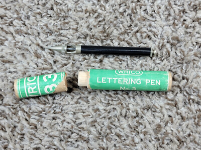 WRICO No. 3 Lettering Pen - Vintage Drafting Pen w/ wooden tube | eBay
