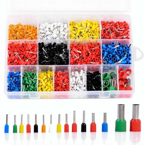 2120pcs Boot lace Ferrules Crimp Connector Insulated Cord Pin End ...