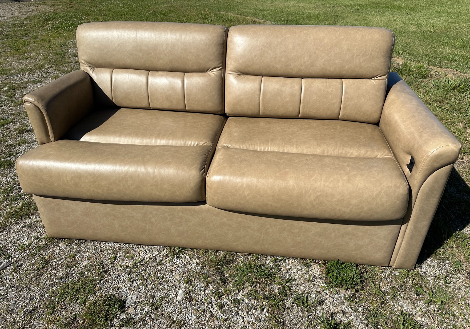 Villa 68" Tan Sofa Sleeper Couch Bed Boat RV motorhome Used air ...