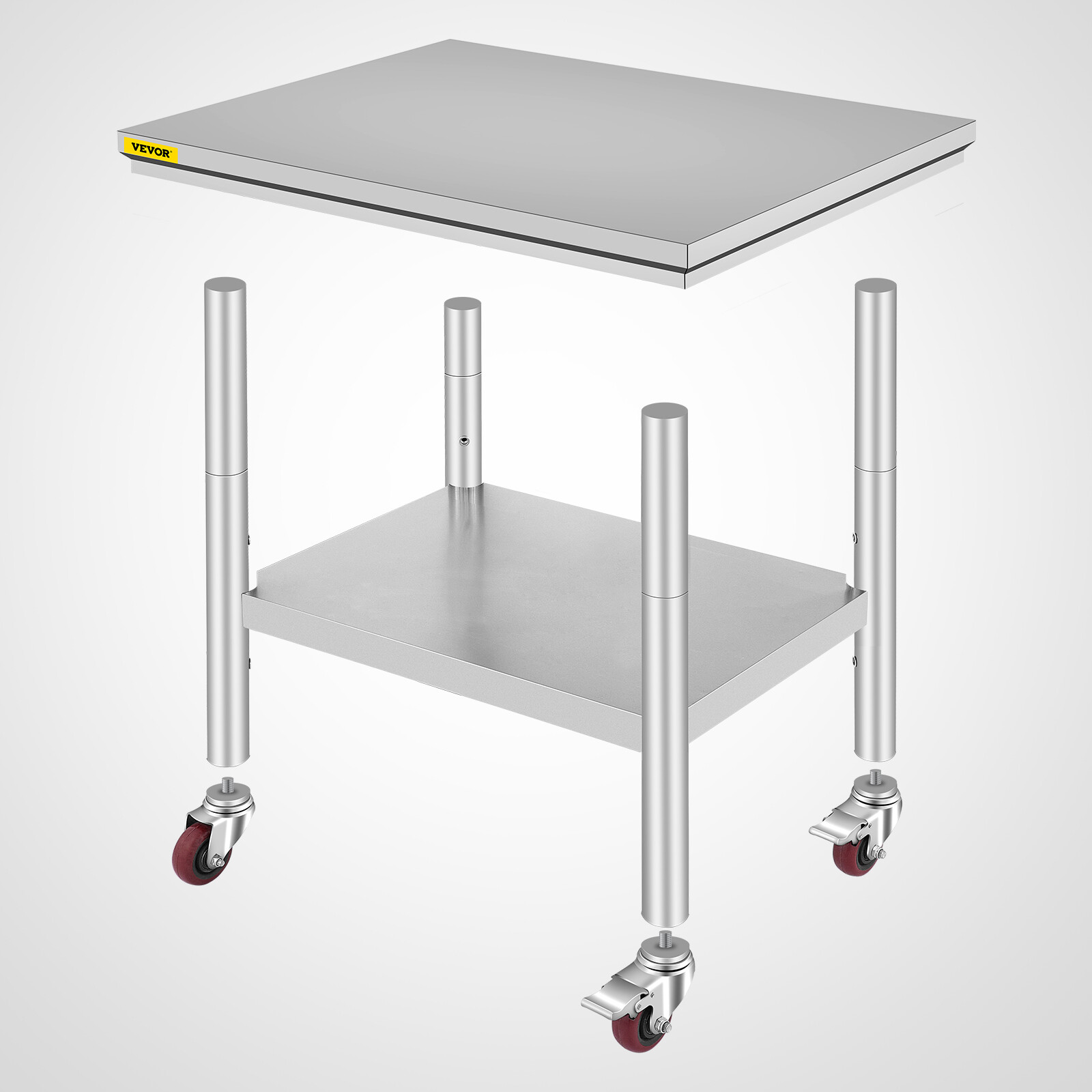 Rolling Stainless Steel Work Table 30"x24" Cart + Casters Undershelf ...