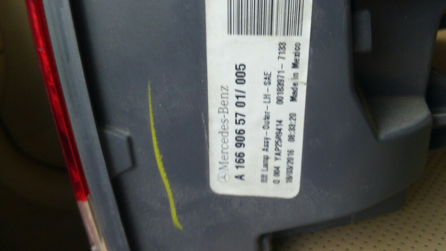 MERCEDES OEM 16-18 GLE Tail Light Assembly Left 1669065701 | eBay