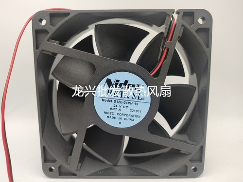 1 PCS Nidec Fan D12E-24PH 15 DC24V 0.27A 12038 12CM 2 wire Inverter ...