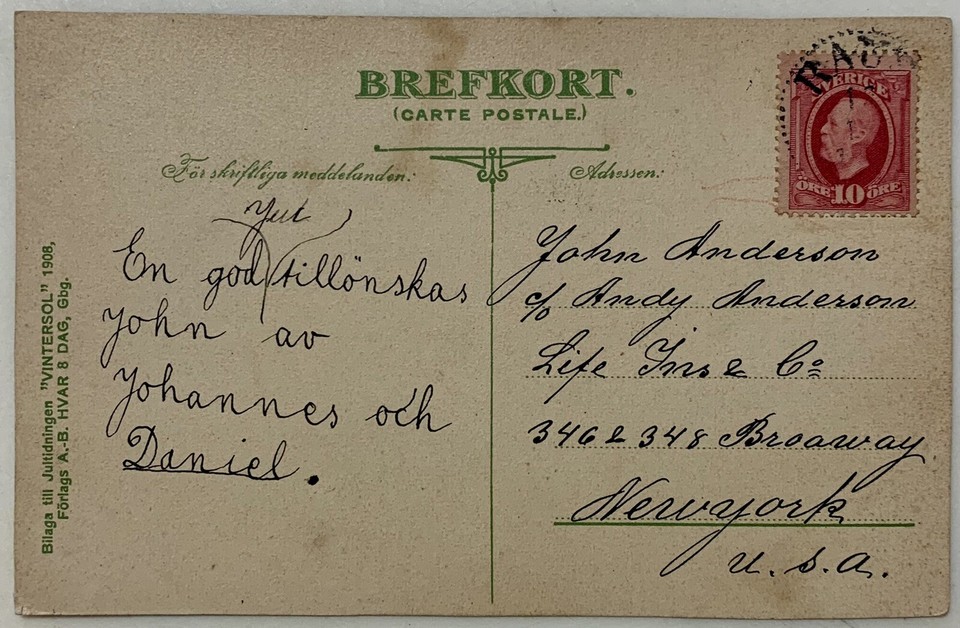 Early 1900’s Antique Christmas Postcard w/ Stamp & Correspondence. R030 ...