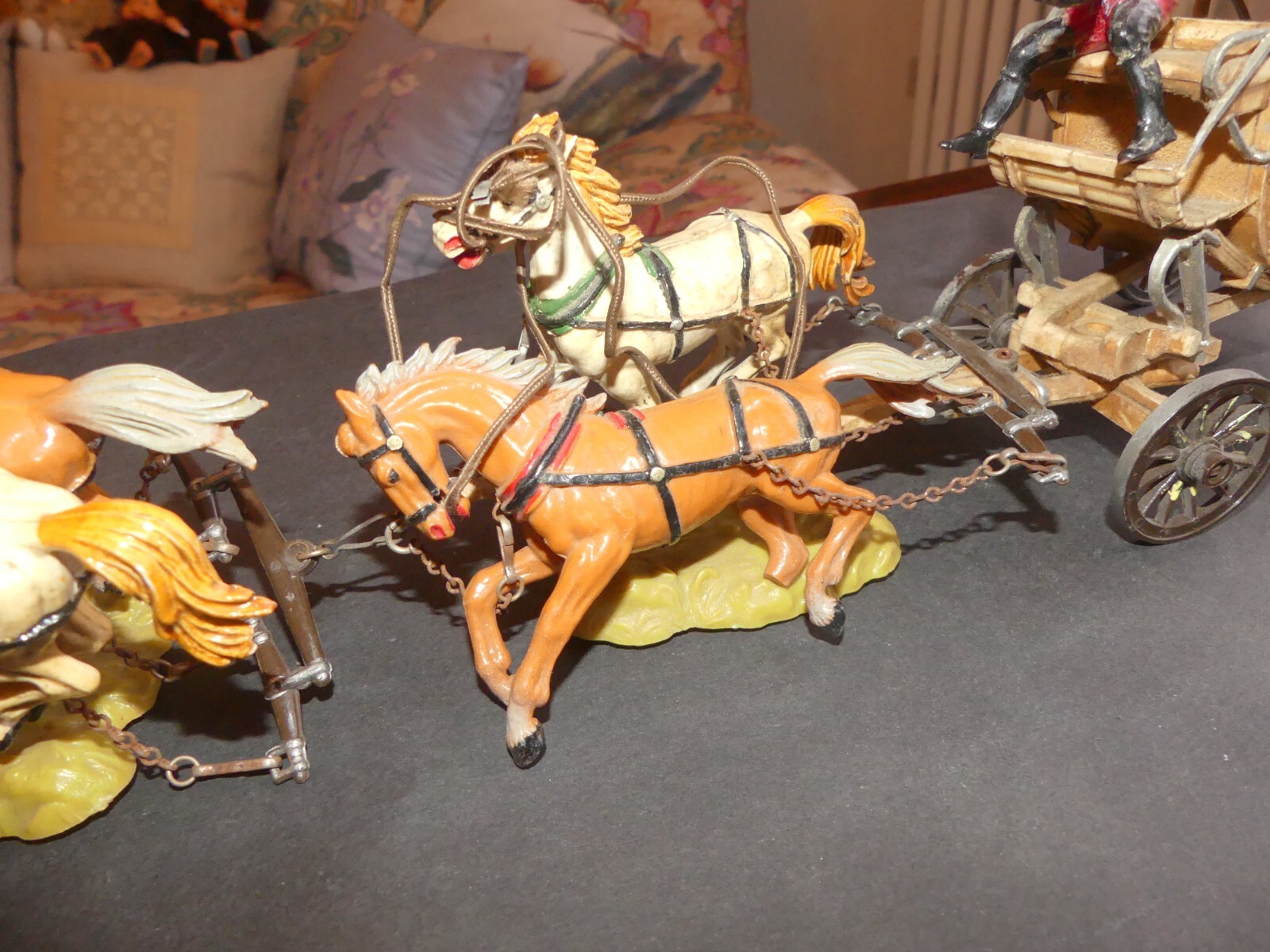 FIGURINE ELASTOLIN DILIGENCE 4 CHEVAUX DE L'OUEST | eBay