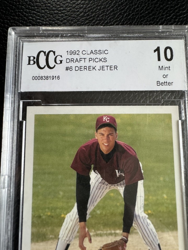 Derek Jeter RC Rookie 1992 Classic Draft Picks #6 BGS 10 Gem Mint ...