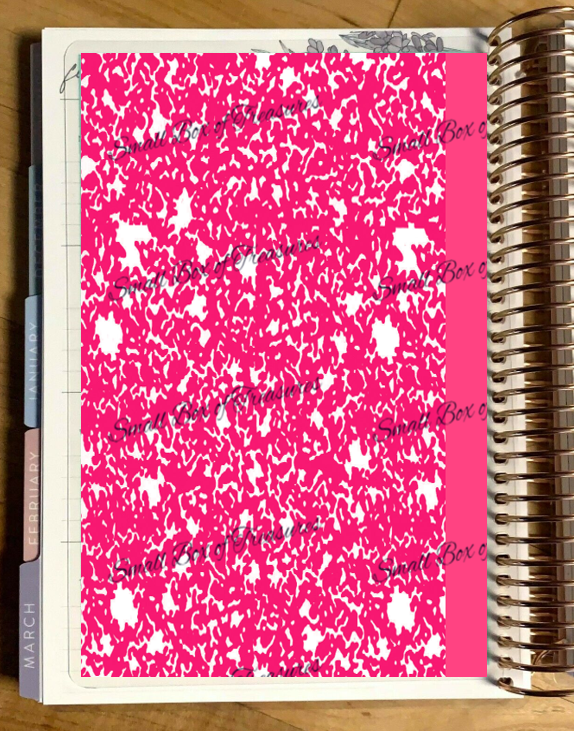 Bright Pink Composition Book Insert 4 use with ErinCondren A5 Coil ...