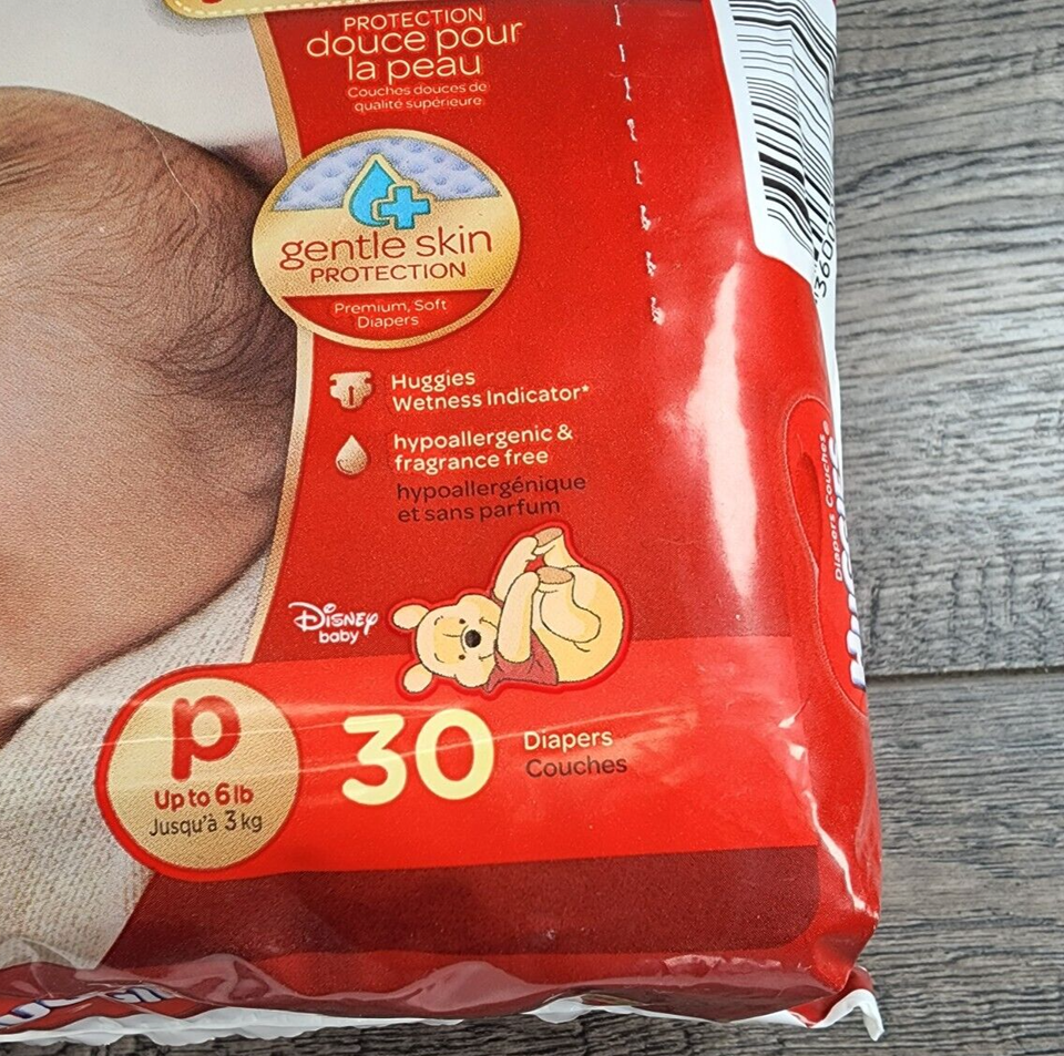New Huggies Set of 3 Diapers Preemie Pooh P Up to 6lbs. | eBay