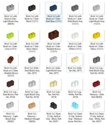 NEW Lego 1x2 Modified Bricks, U-Pick, Masonry, Log, Grille, Stud on ...