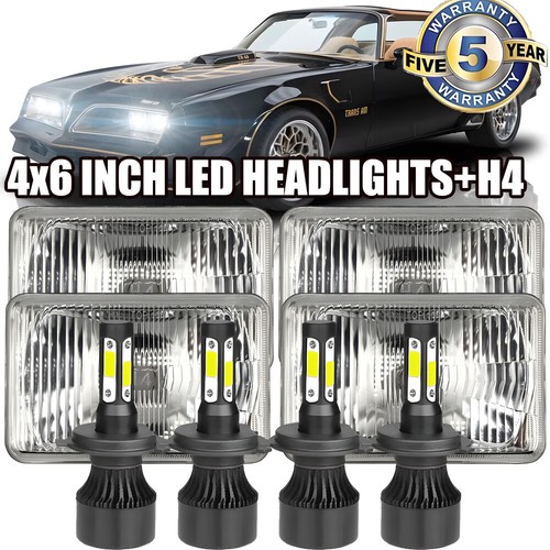 4pcs For 1977-1981 Pontiac Firebird Trans AM 4x6'' Glass Headlight Hi ...
