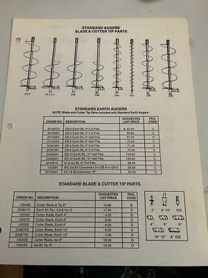 HOFFCO STANDARD EARTH AUGERS BLADE & CUTTER TIP PARTS MANUAL LIST BOOK ...