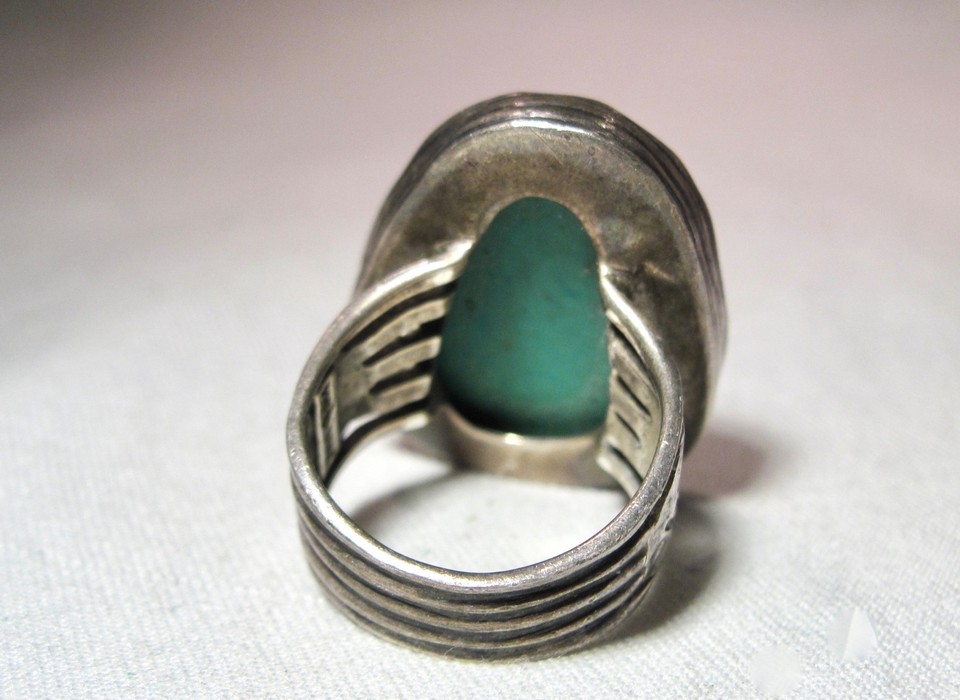 Vintage Sterling Silver India 925 Turquoise Ring Size 9 1/4 K1332 | eBay