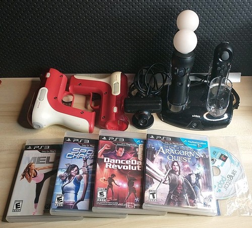 Sony PlayStation 3 PS3 Move Lot Motion Controllers Games Eye 2 Guns ...