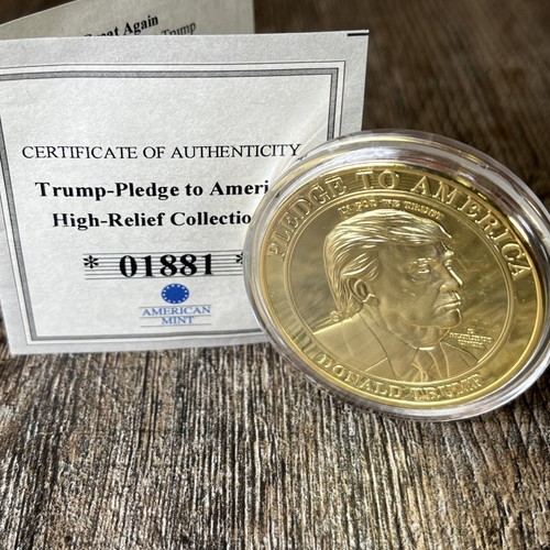American Mint Donald Trump Pledge To America 24k Gold Coin 2019 32 ...