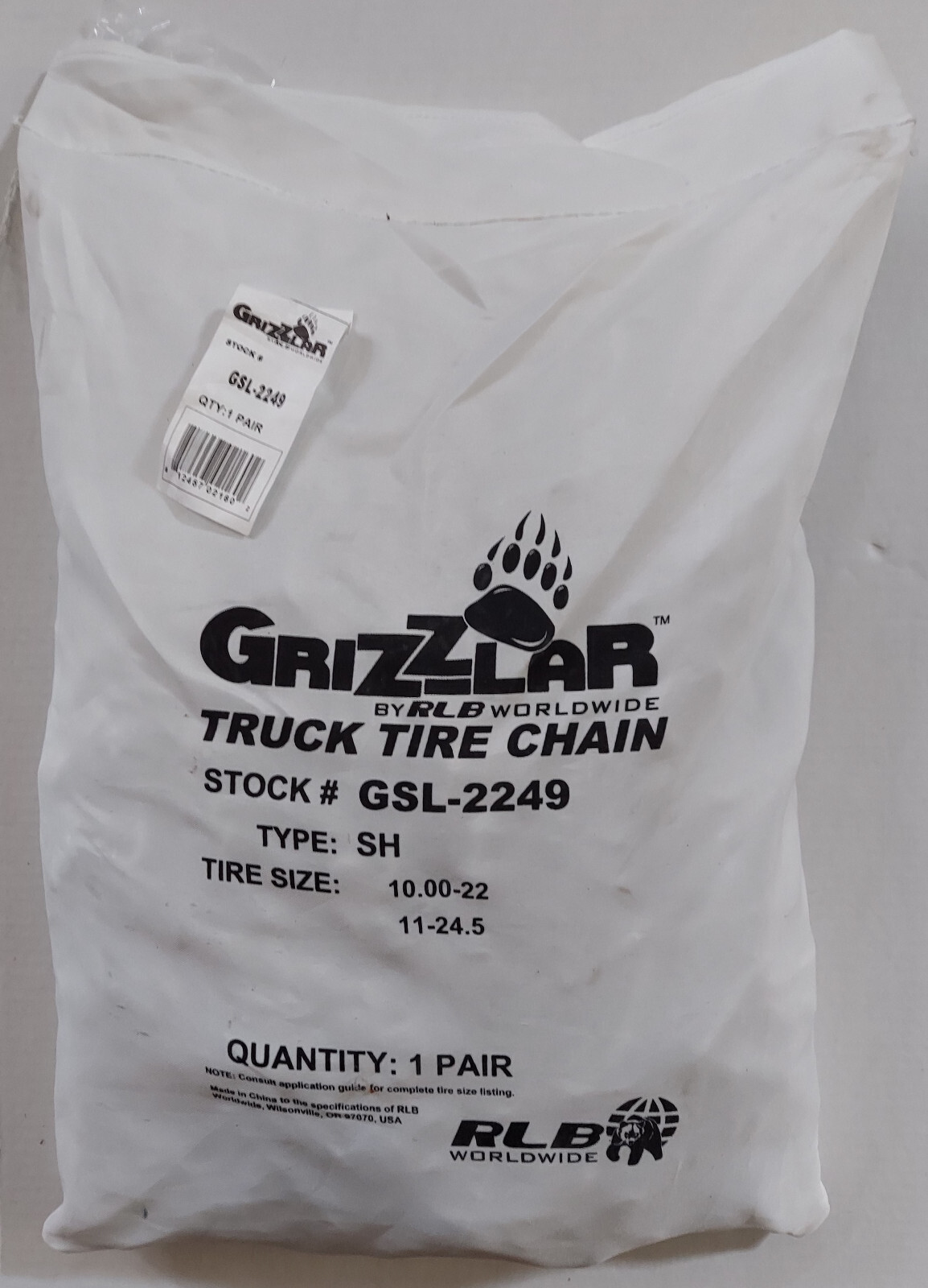 Grizzlar GSL-2249 Tire Chains Ladder Alloy Truck Bus 10.00-22 11-24.5 ...