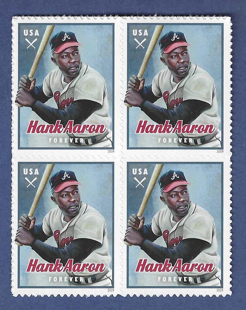 HANK AARON - BLOCK OF 4 U.S. POSTAGE STAMPS - MINT CONDITION | eBay