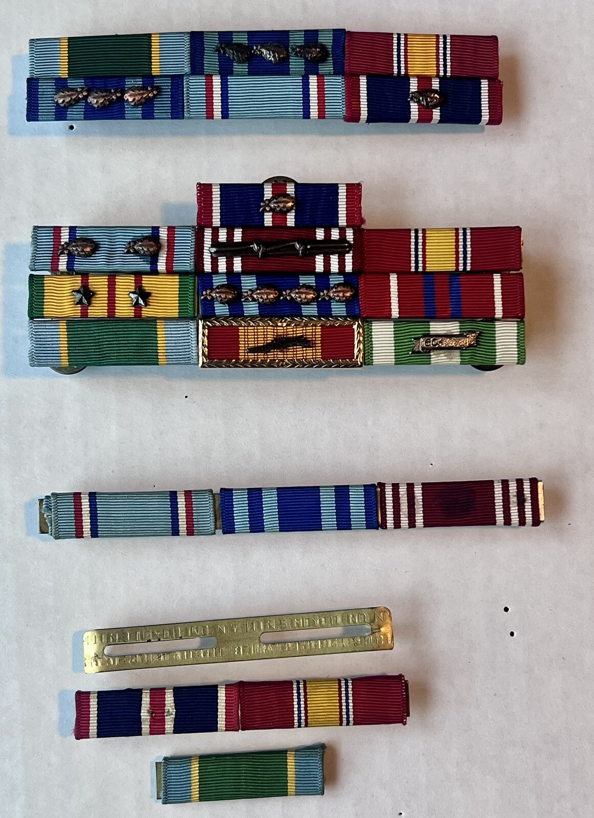 Vintage US Army Ribbon bars w Rack Meritorious Commendation Good ...
