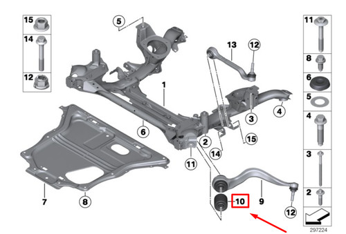 NEW BMW 3 F30 FRONT CONTROL ARM BUSHING 31126854729 6854729 NO DUTY TO ...