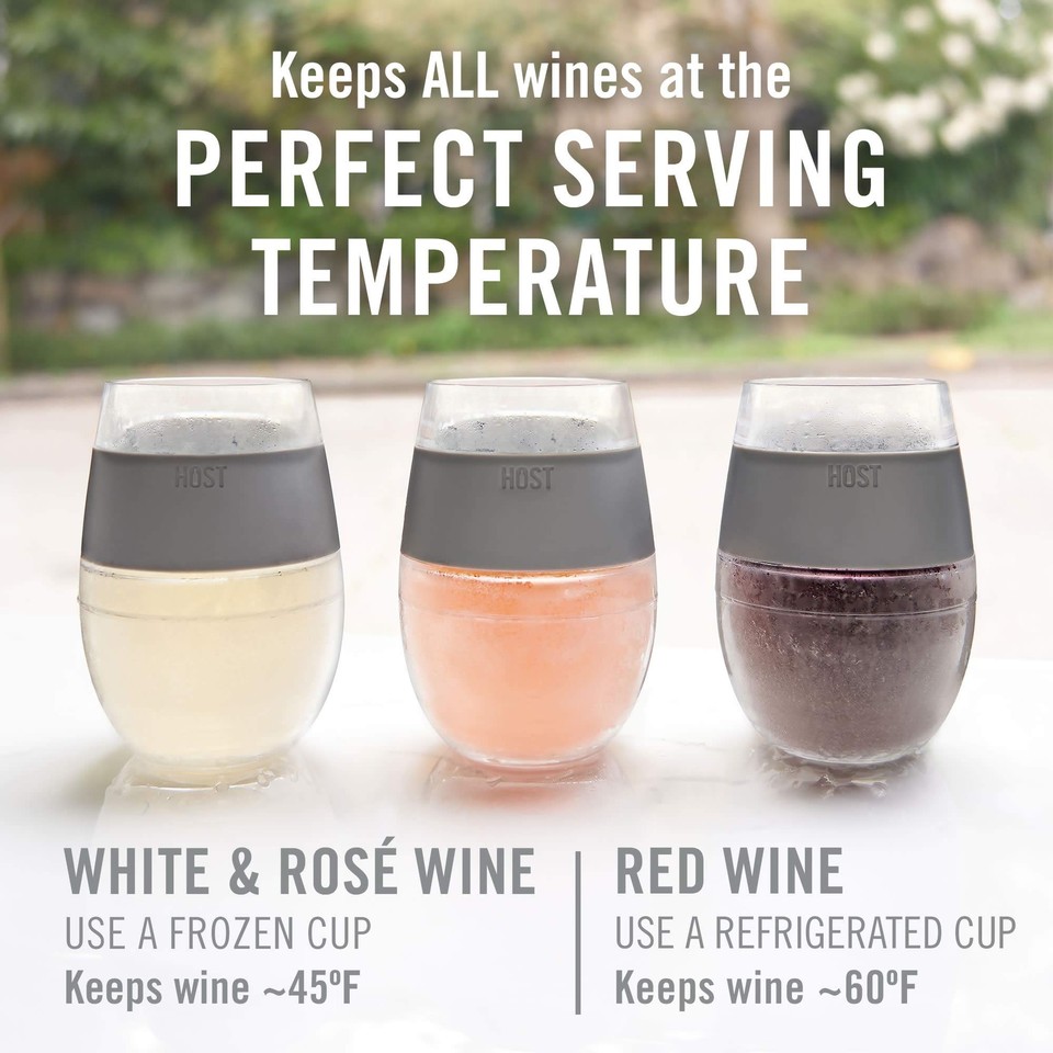 Wine Freeze Cup Set Of 2 Plastic Double Wall Insulated Wine Cooling ...
