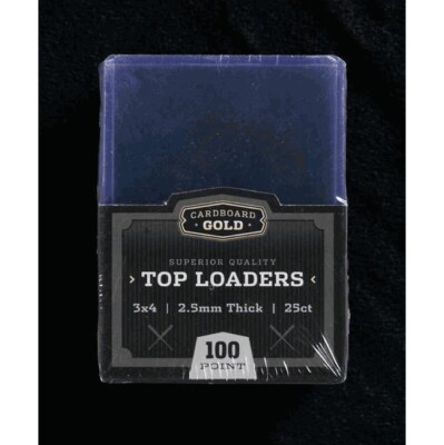 100 PT CARD TOP LOADERS Cardboard Gold Premium 3x4 Inch Trading Cards ...