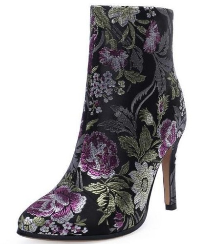 Chinese Style High Heel Stiletto Women Ethnic Warm Embroidery Floral ...