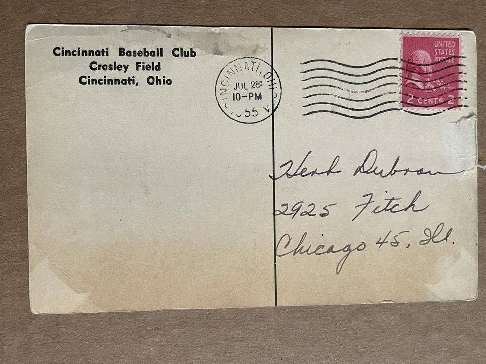 1955 Roy McMillan Signed Cincinnati Reds Team Issued Postcard - Posted ...
