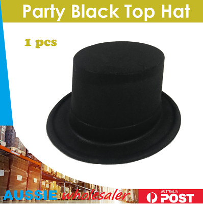1x Glitter Black Top Hat Mat Hatter Party Costume Magician Wedding ...